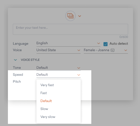 Text to Speech Voice Styles – Help Center