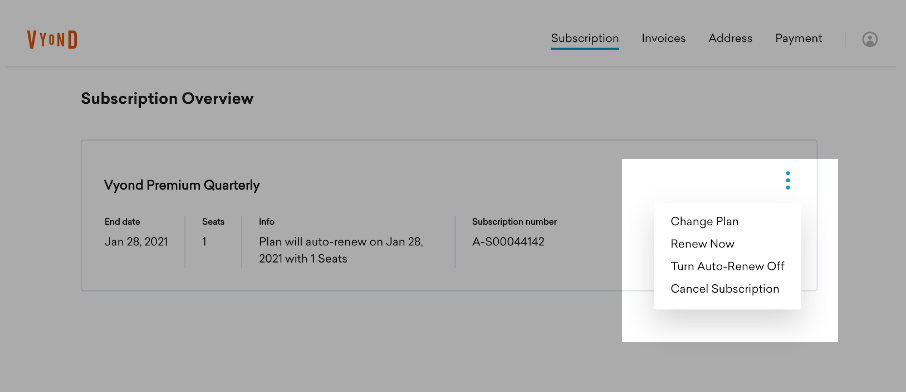 Manage Subscription – Help Center