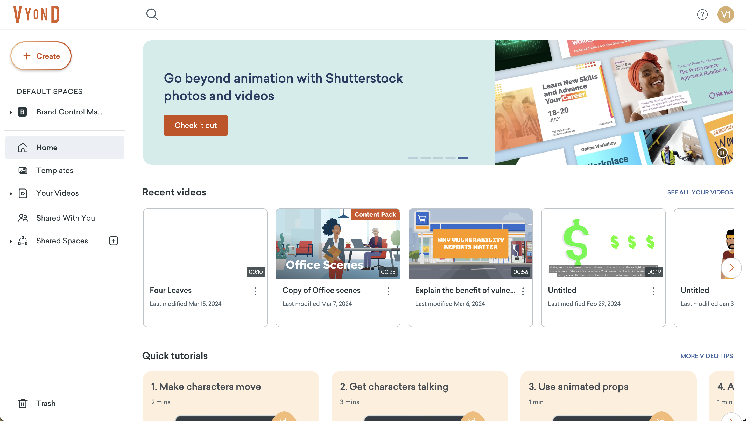 Navigating the Vyond Studio Homepage – Help Center